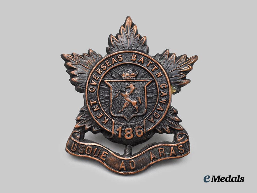 Canada, CEF. A 186th Infantry Battalion "Kent Battalion" Cap Badge, Ty ...