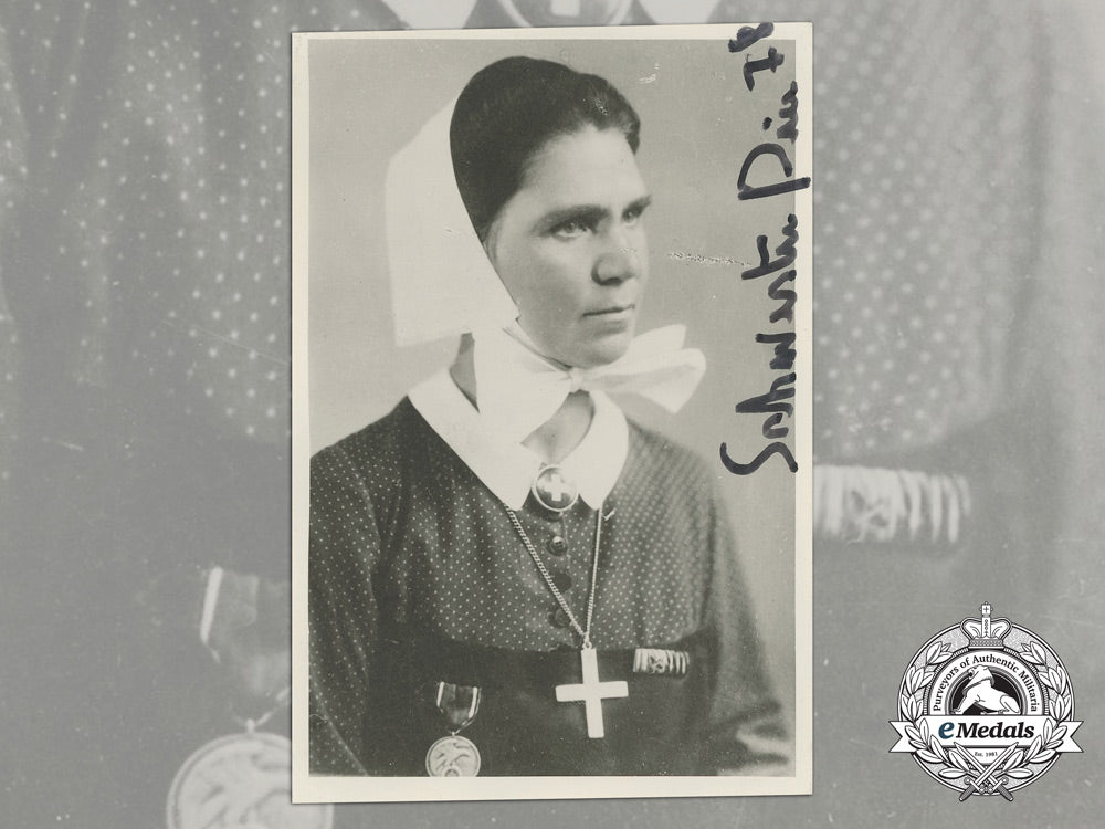 A Rare Blood Order Recipient Signed Photograph Of Eleonore Baur (Siste ...