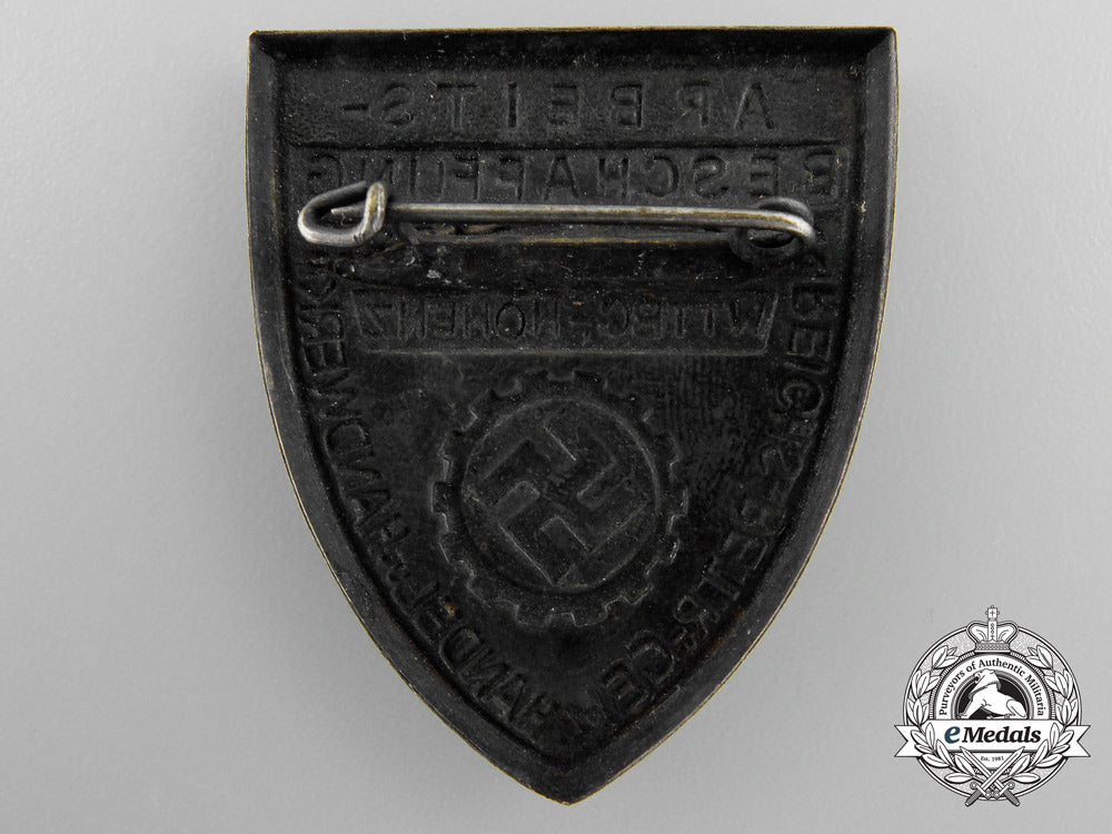 A 1934 German Labour Front (Daf) Wurttemberg-Hohenzollern Trade And Cr ...