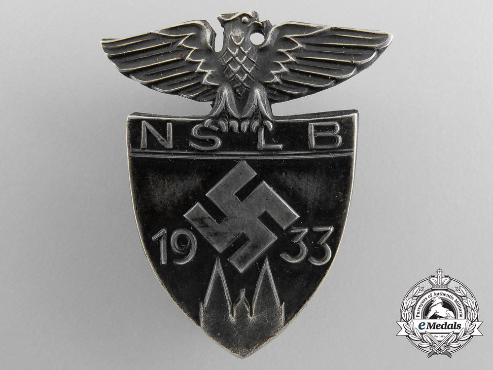 A Rare Nslb 1933 (The National Socialist Teachers League) Badge In Sil ...