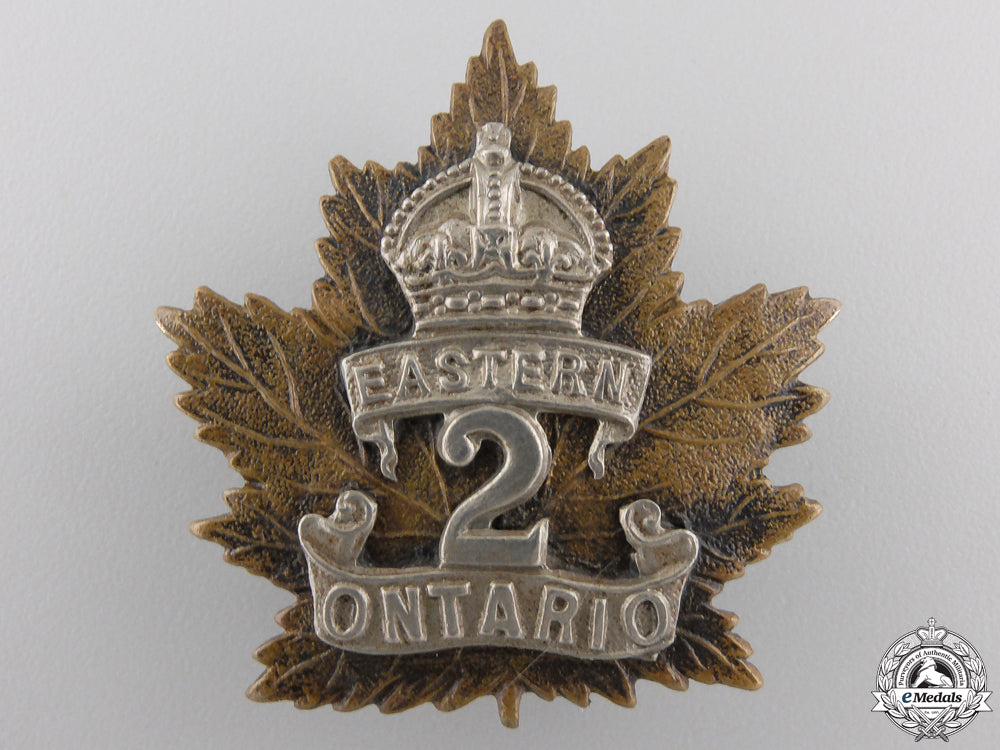 A First War 2Nd Battalion "Eastern Ontario Regiment" Cap Badge – eMedals
