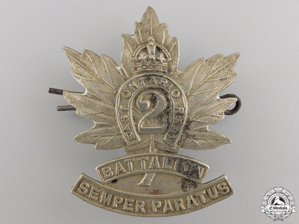 A First War 2Nd Battalion "East Ontario Regiment" Cap Badge – eMedals