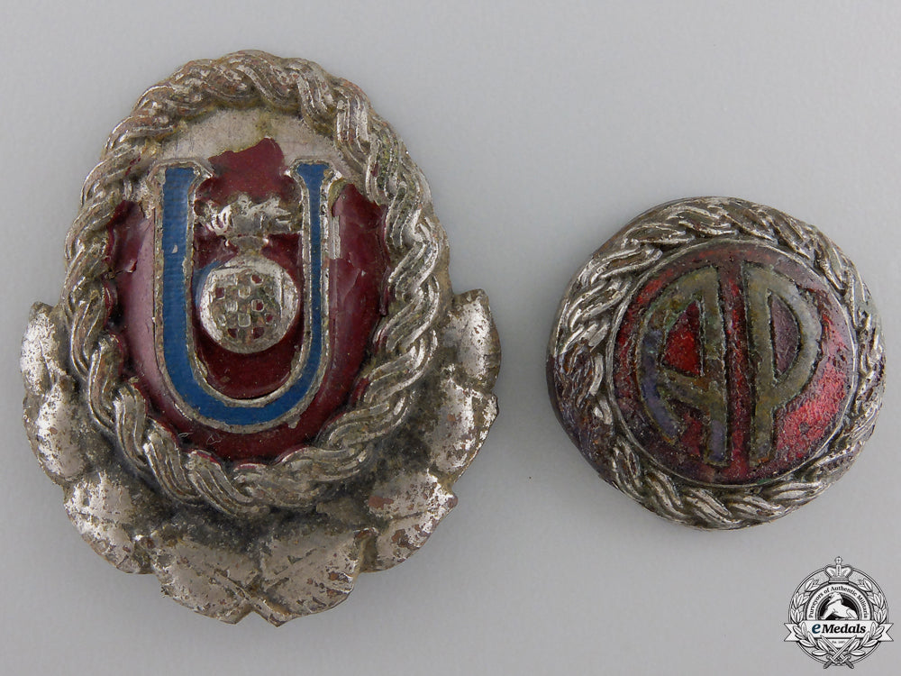 A Set Of Wwii Croatian Ustasha Officer’s Cap Insignia – eMedals