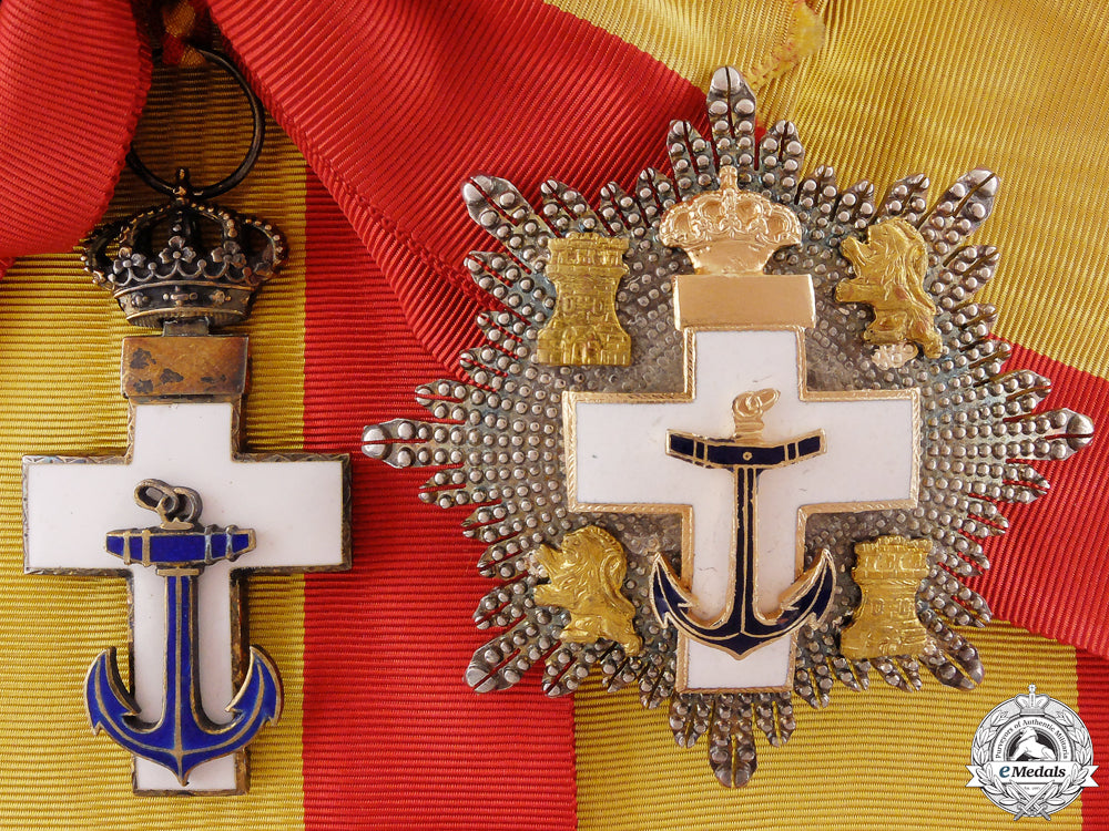 A Spanish Order Of Naval Merit; 1889-1931 Grand Cross – eMedals