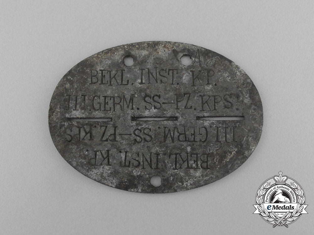 A Uniform Maintenance Corps Of The 3Rd Germanic Waffen-Ss Panzer Corps ...