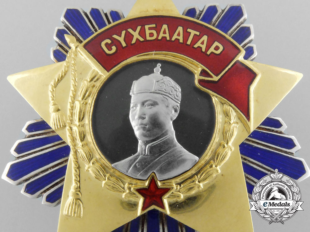 Mongolia, Republic. A Mongolian Order Of Sukhbaatar In Gold & Platinum ...