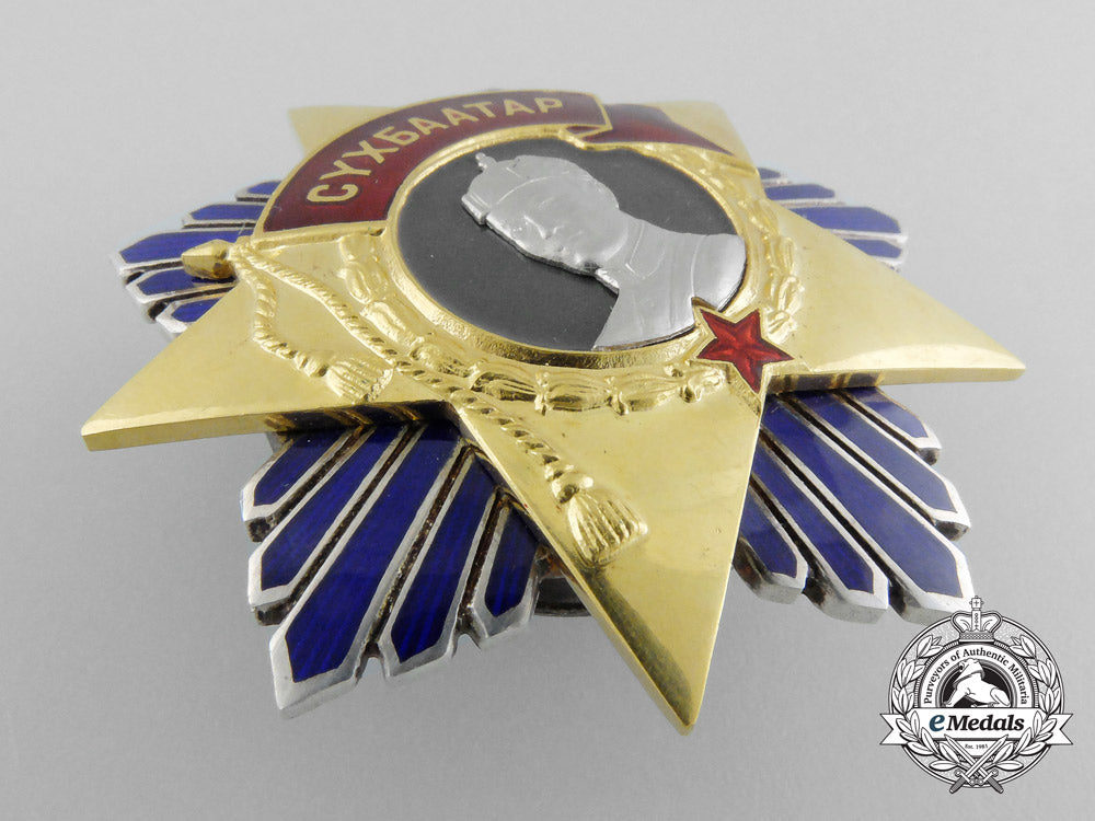Mongolia, Republic. A Mongolian Order Of Sukhbaatar In Gold & Platinum ...