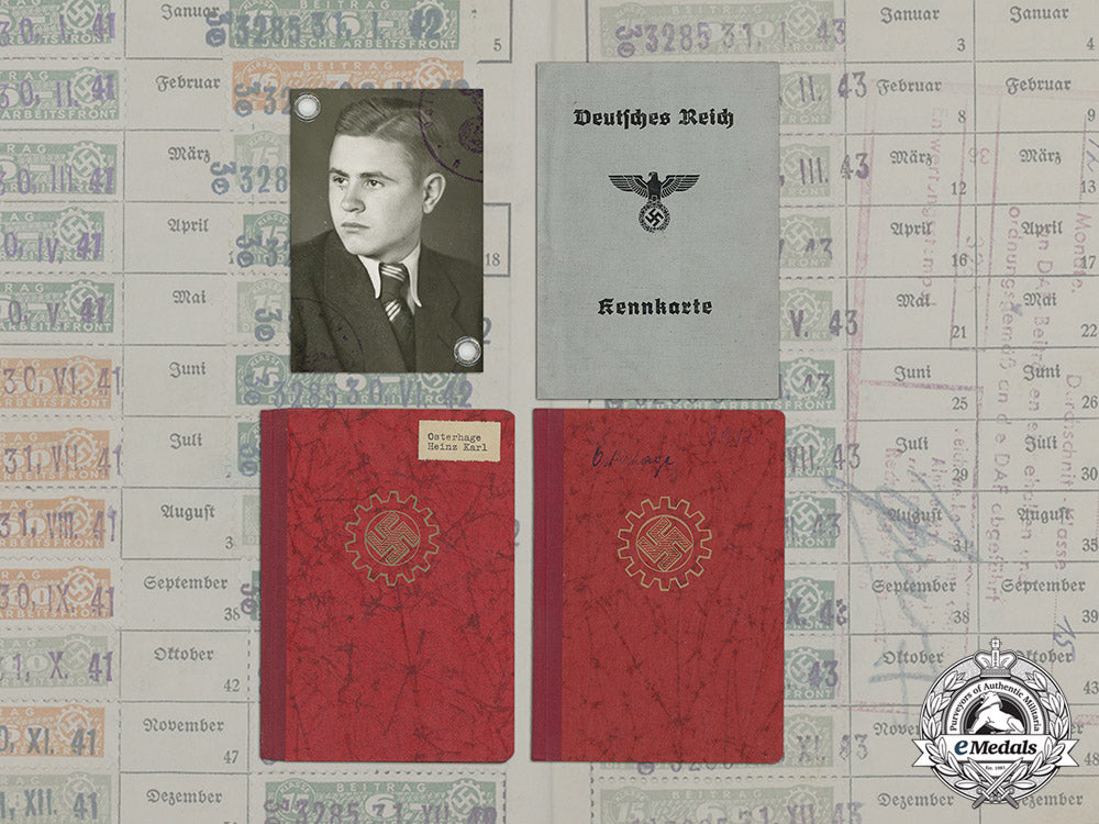 Germany, Daf. Labour Front Books And Id Card For Father And Son Osterh ...