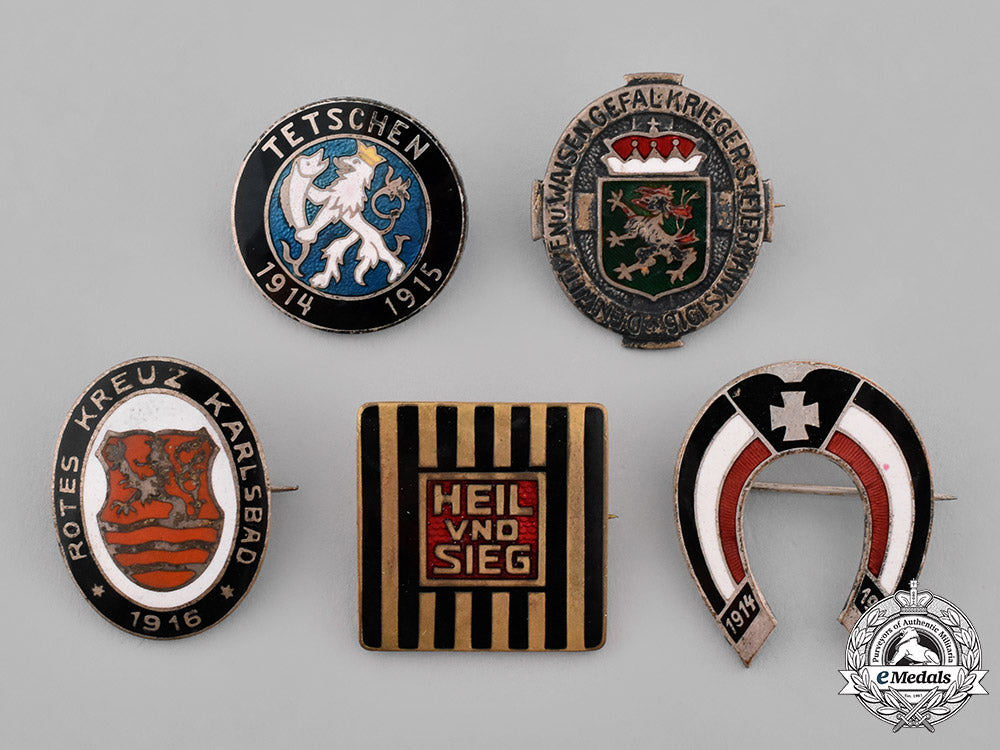 Austria, Empire. Five Austro-Hungarian Patriotic Pins And Badges – eMedals