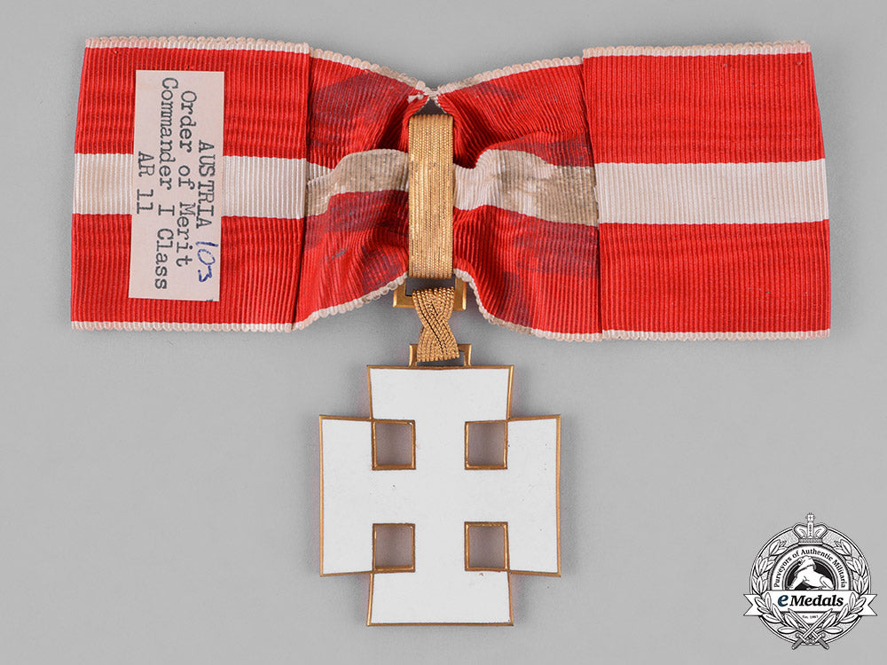 Austria, First Republic. An Order Of Merit, Commander Cross, First Cla ...