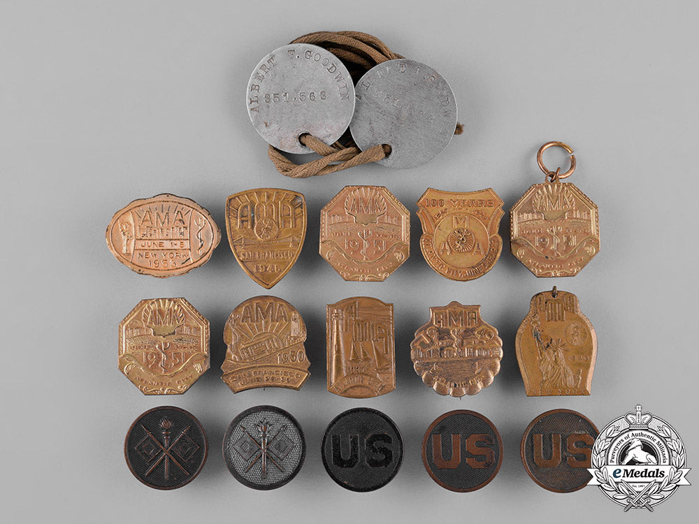 United States. Lot Of Items Attributed To Dr. Albert F. Goodwin, Ameri ...