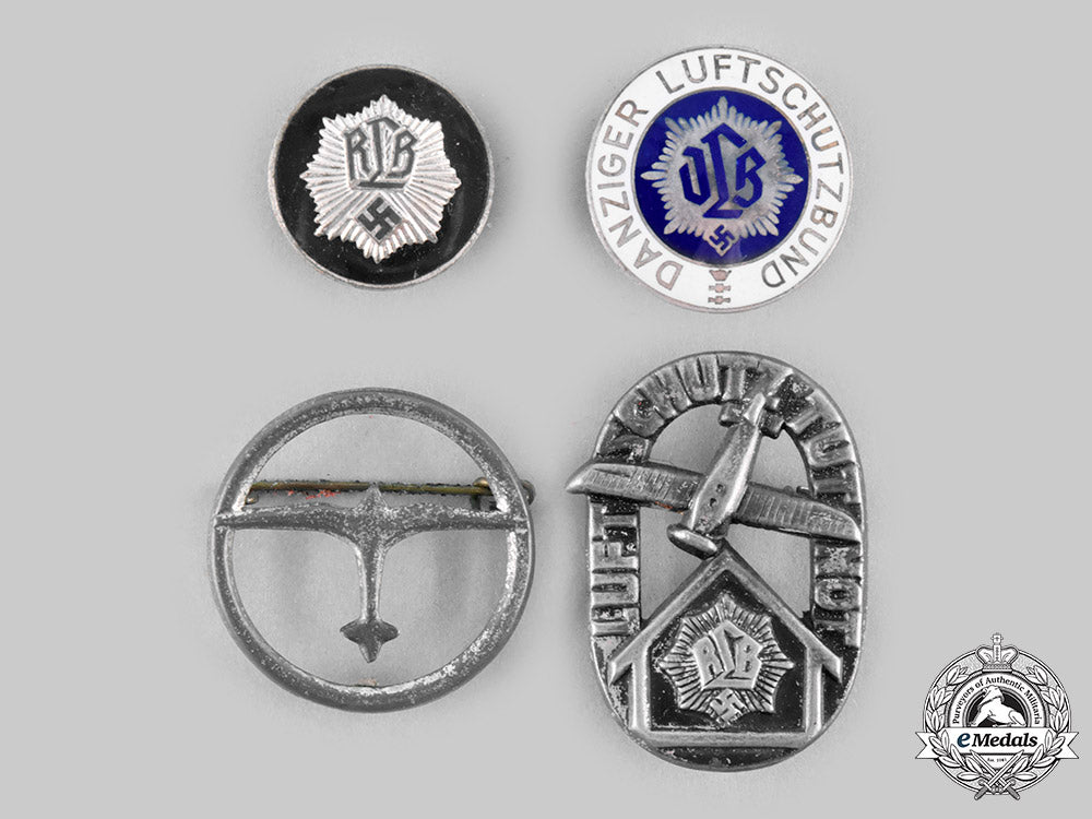 Germany, Rlb. A Lot Of Reich Air Protection League Badges – eMedals