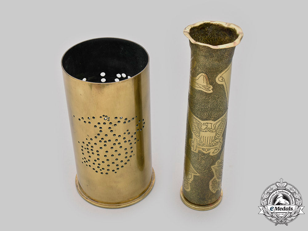 United States. A Pair Of Usmc Trench Art Brass Shell Cases – eMedals