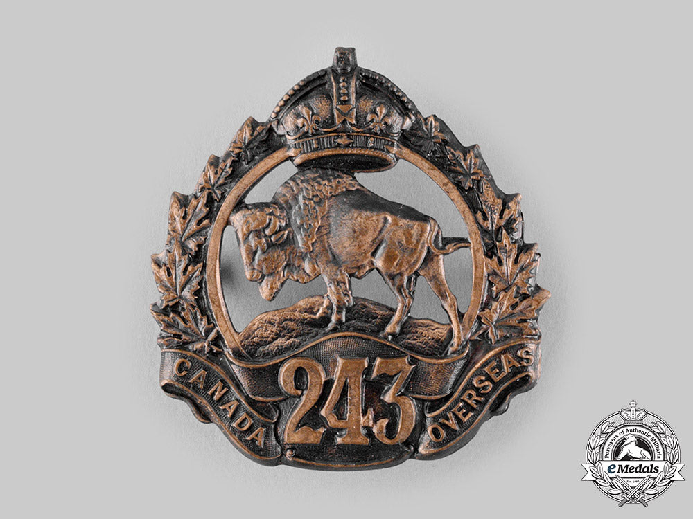 Canada, Cef. A 243Rd Infantry Battalion Cap Badge, By Ellis Bros., C.1 – eMedals