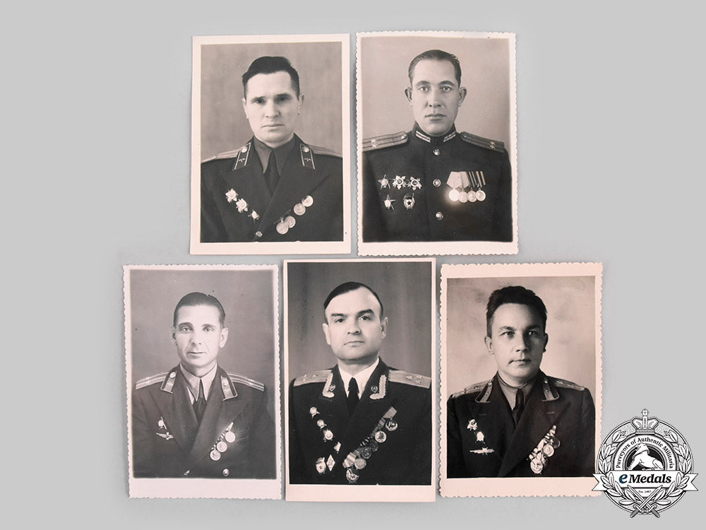 Russia, Soviet Union. Five Soviet Red Army And Air Force Officer Ident ...