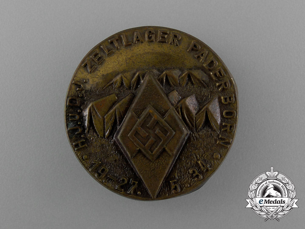 A 1934 Hj/Dj Paderborn Tent Camp Excursion Badge – eMedals