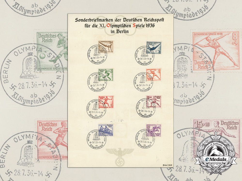 A German Post Office "Reichspost" Xi Berlin Summer Olympic Games Stamp ...