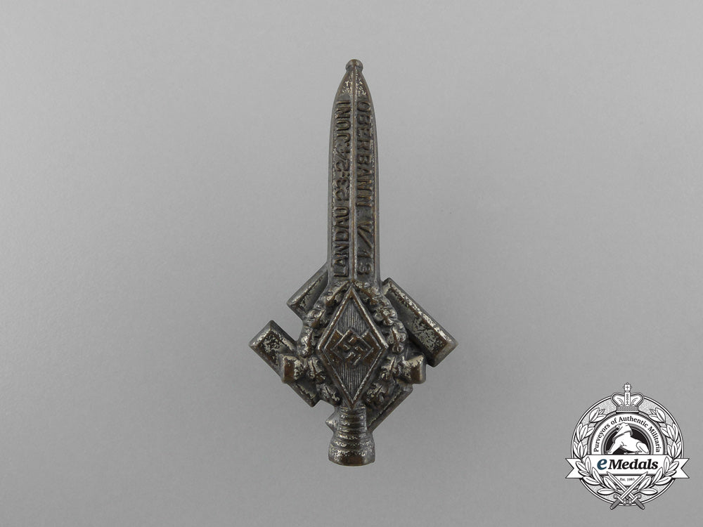 A Third Reich Period Landau Hj Oberbann V/13 Rally Badge – eMedals