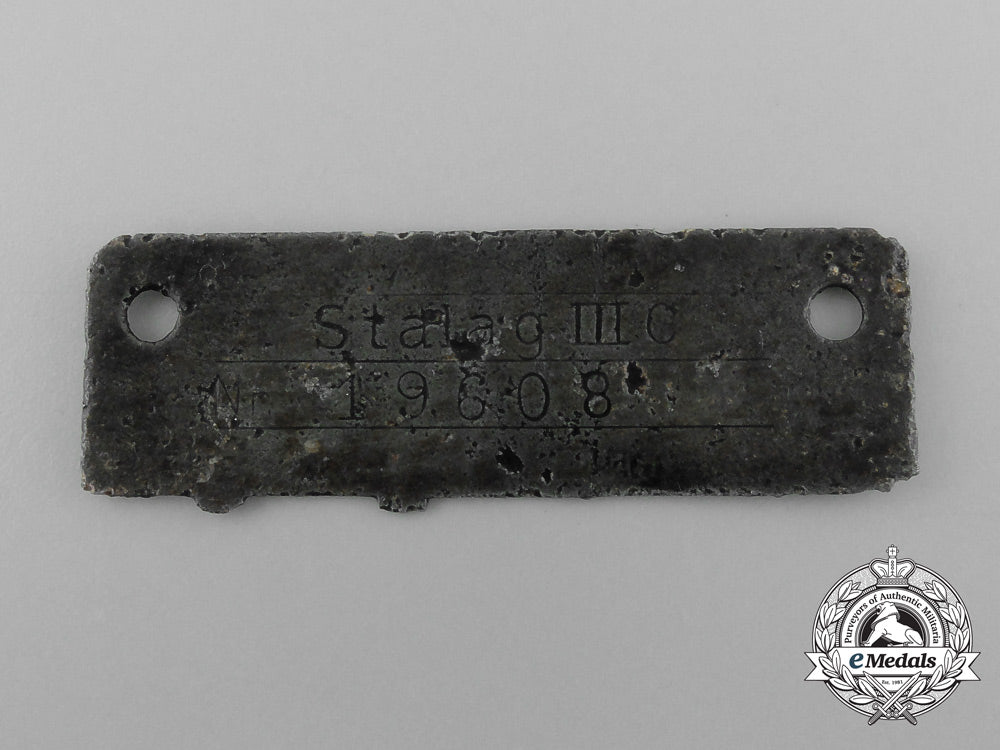 A German Pow Camp Id Tag For Allied Soldiers Housed At The Stalag Iii ...