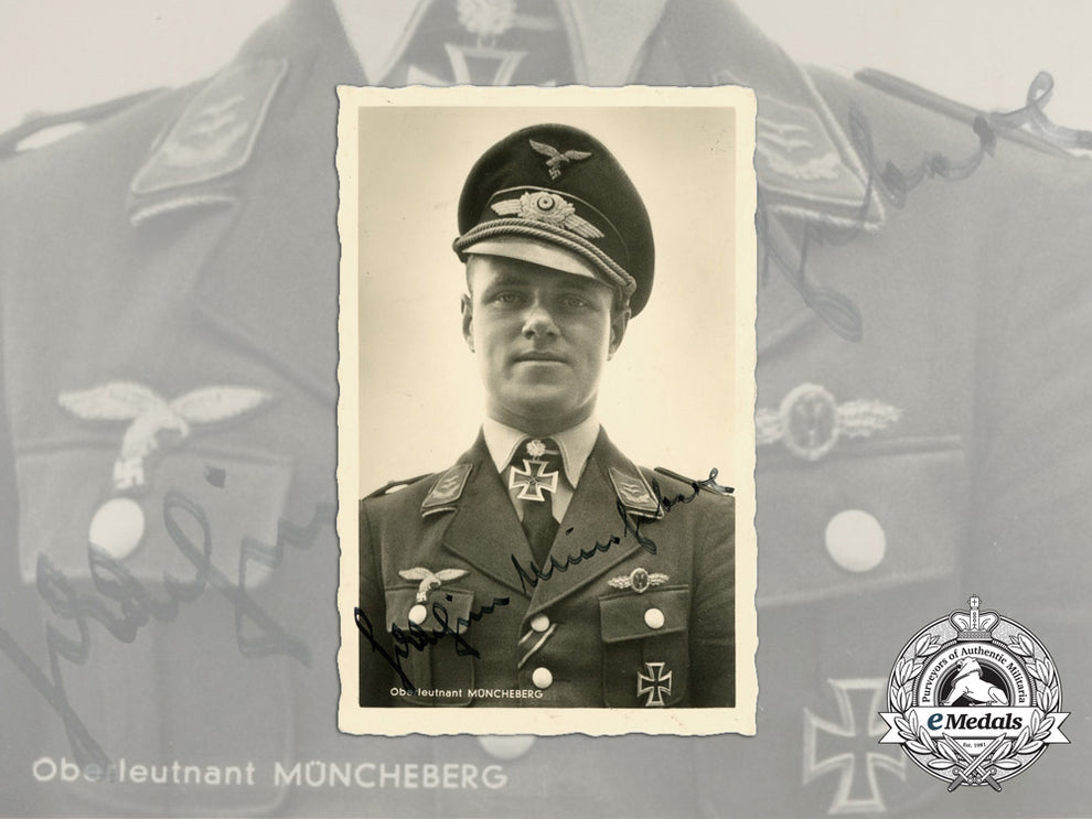 A Signed Picture Postcard Of Luftwaffe Ace Joachim Müncheberg – eMedals