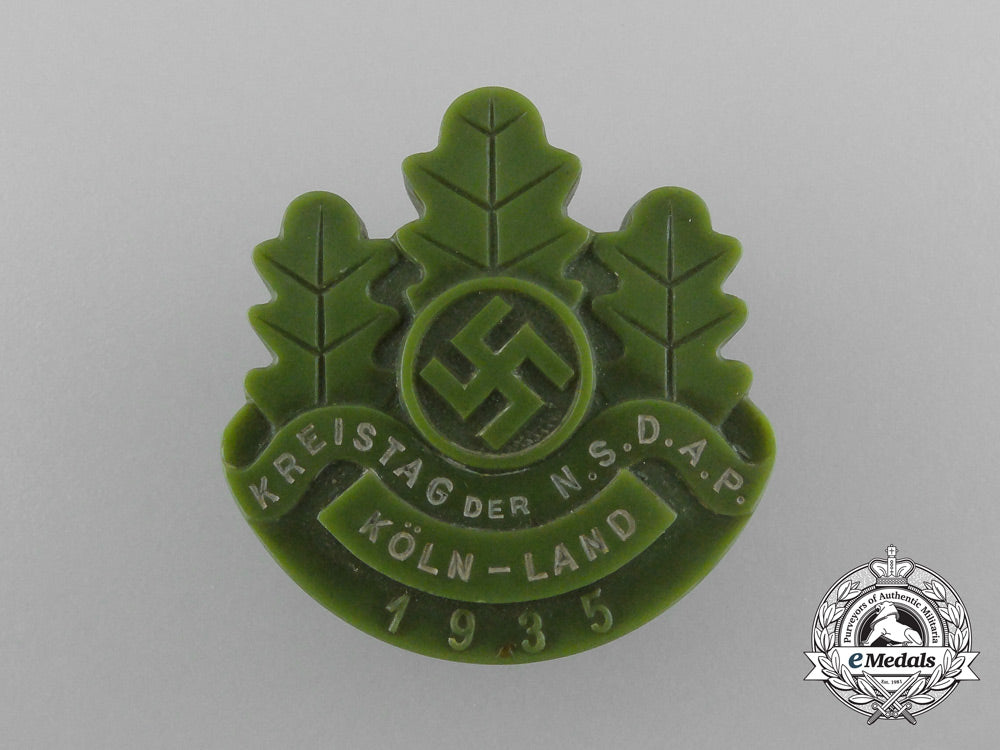 A 1935 Nsdap Cologne District Council Day Badge – eMedals