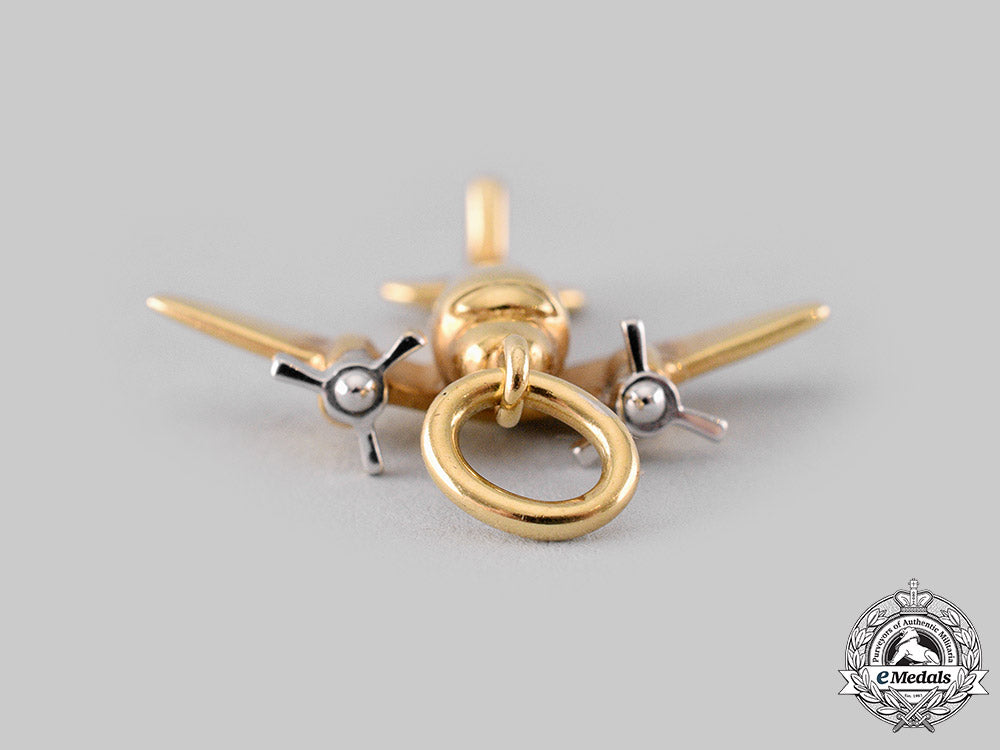 United States. An Airplane Pendant In 18K Gold With Diamonds, By Tiffa ...