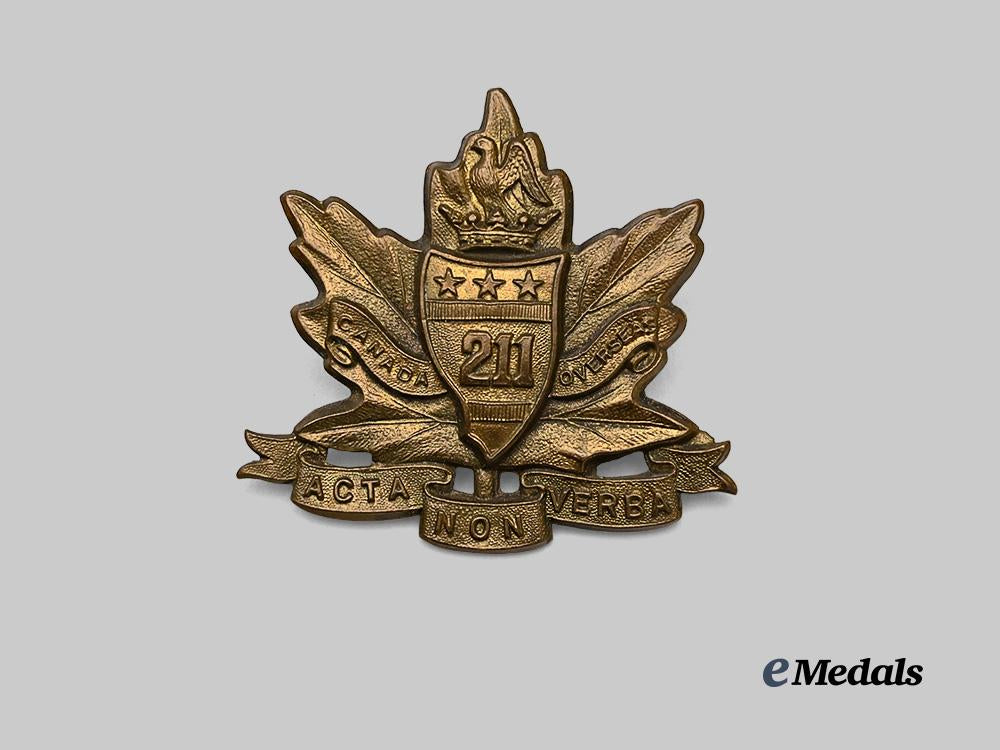 Canada, CEF. A 211th Infantry Battalion "Alberta Americans" Cap Badge ...