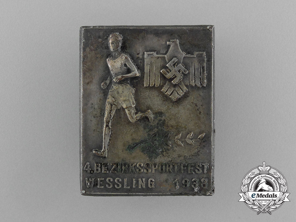 A 1938 Drl Wessling 4Th District Sportfest Badge – eMedals