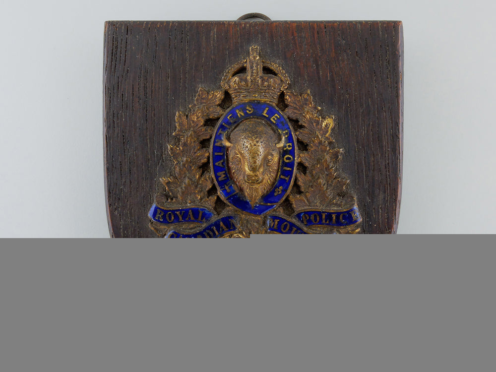 A Royal Canadian Mounted Police (Rcmp) Officer's Cap Badge Plaque, C ...