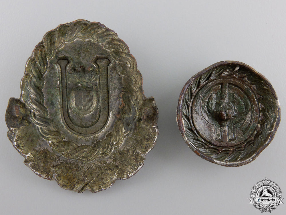 A Set Of Wwii Croatian Ustasha Officer’s Cap Insignia – eMedals