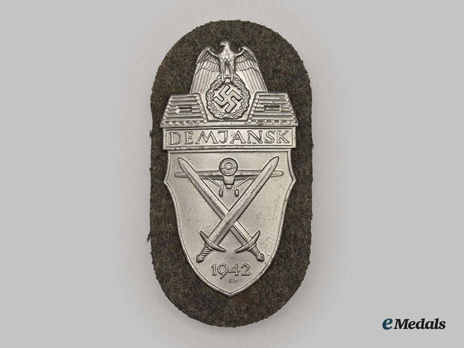 Europe-Germany-Third Reich Army Badges-Campaign Shields-Demjansk Shiel ...