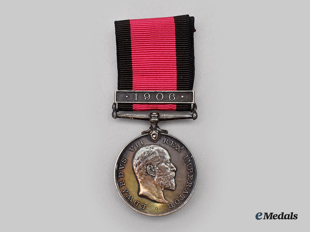United Kingdom. A Natal Rebellion Medal With 1906 Clasp To Trooper Tip ...