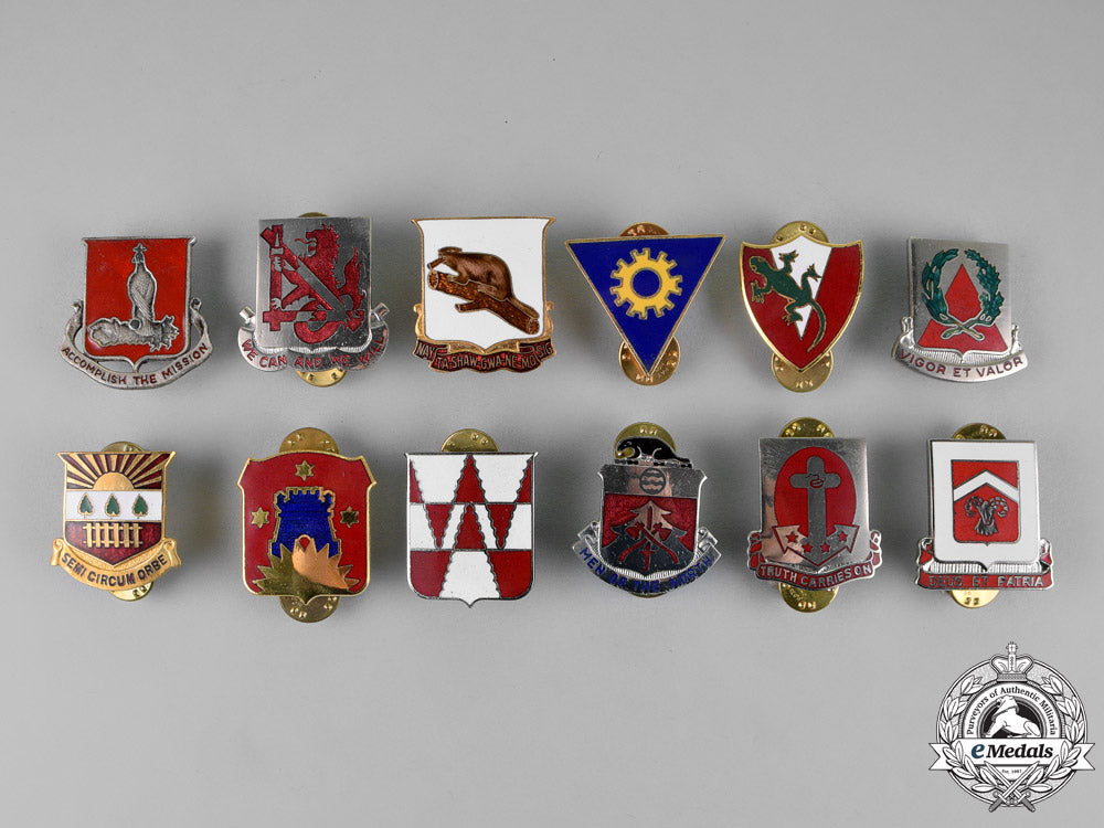 United States. A Lot Of Thirty-Seven Engineer Regiment Insignia Badges ...