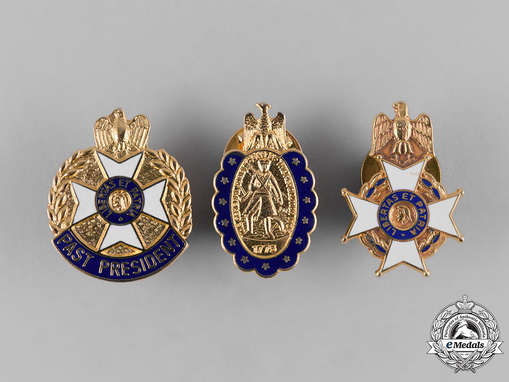 United States. Three Sons Of The Revolution Pins, C.1960 – eMedals