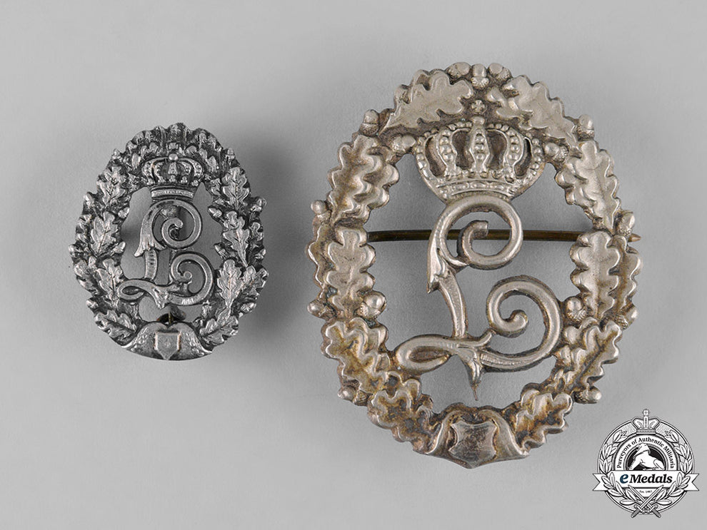 Bavaria, Kingdom. A Pair Of King Ludwig Ii Commemorative Badges – eMedals
