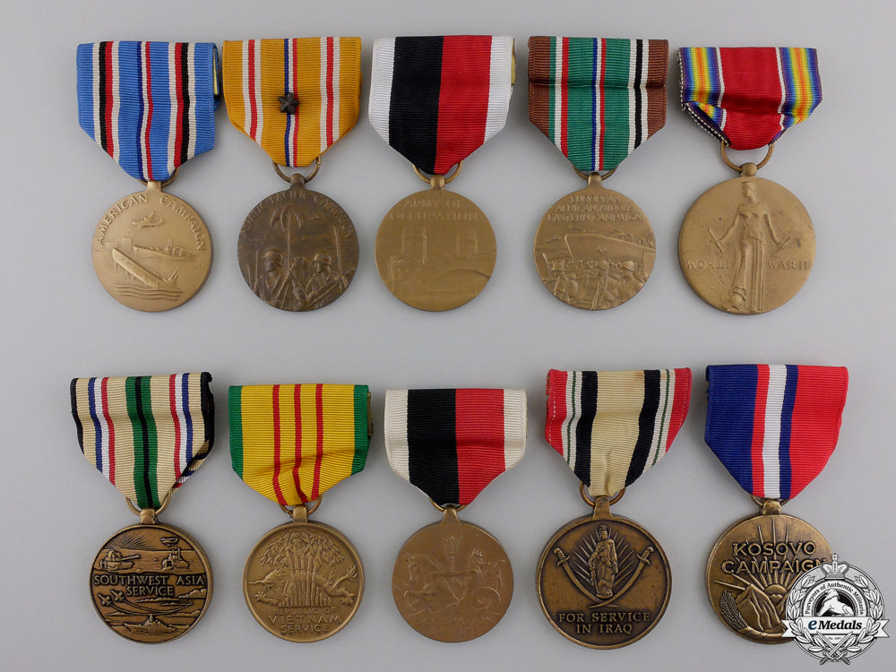 Ten American Campaign And Service Medals – eMedals