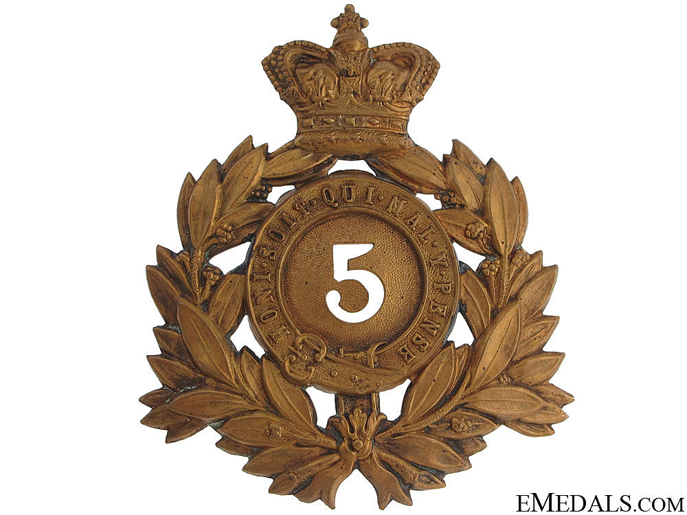 Victorian Era 5Th Regiment Of Foot Helmet Plate – eMedals