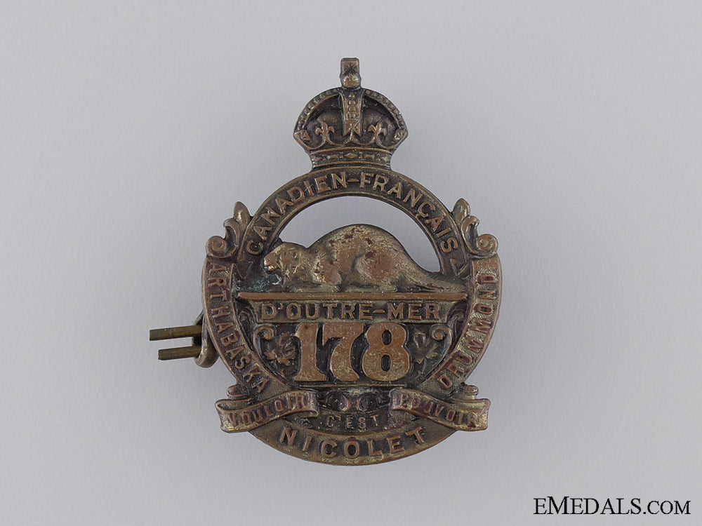 Wwi 178Th Infantry Battalion Cap Badge Cef – eMedals