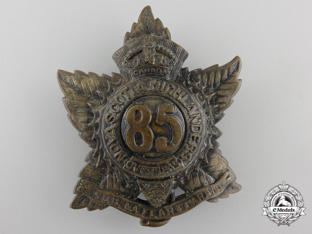 Wwi 85Th Infantry Battalion "Nova Scotia Highlanders" Badge – eMedals