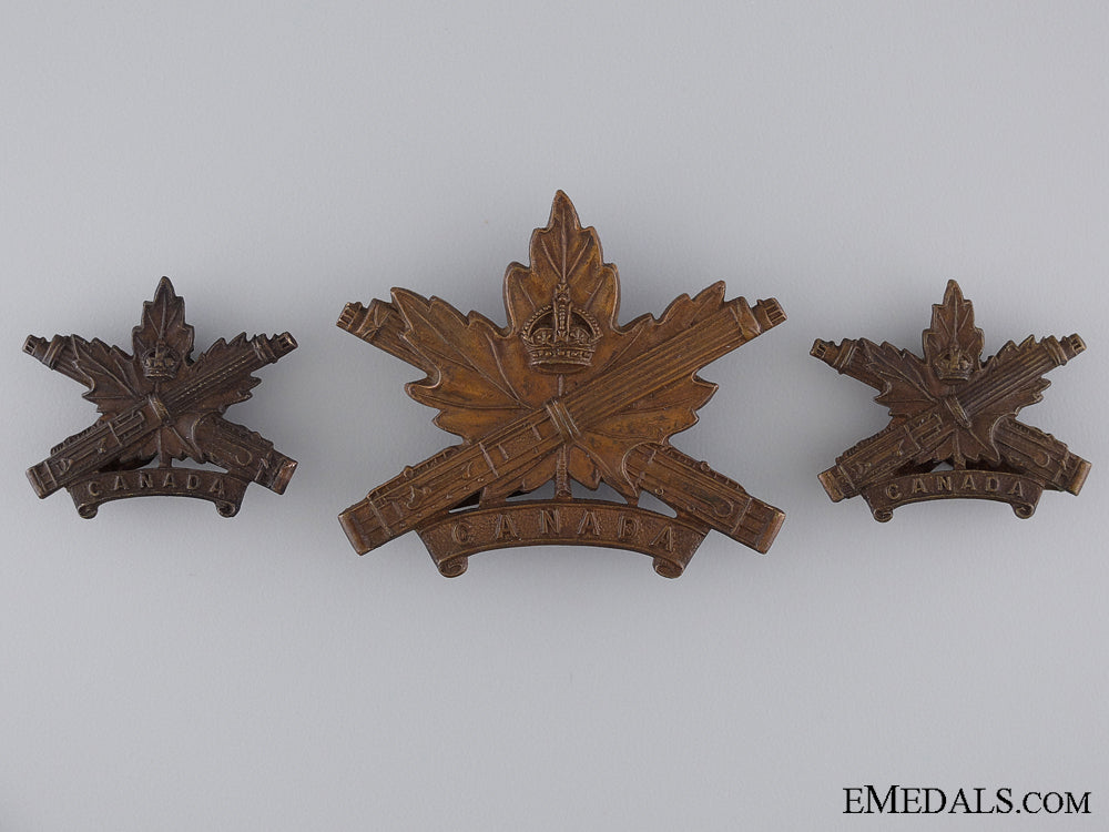 Wwi Machine Gun Corps Insignia Set; Canadian Issue; 4Th Version – eMedals